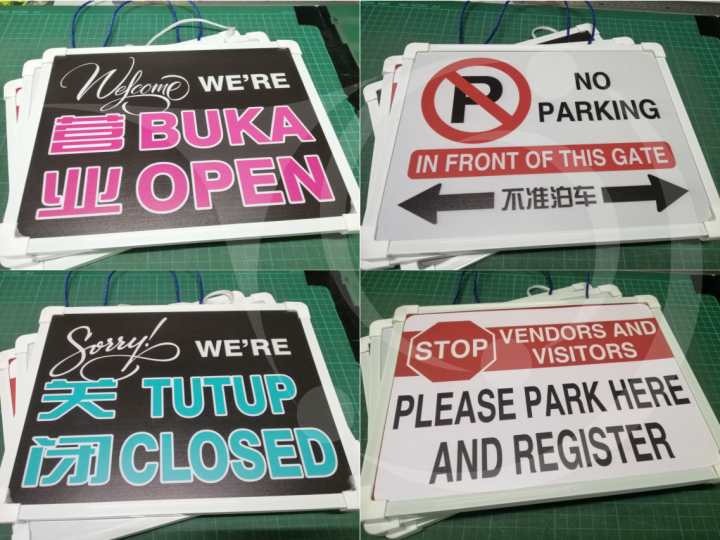 Sign Signage, PVC signage, No Parking, Stall for Rent, Open & Closed ...