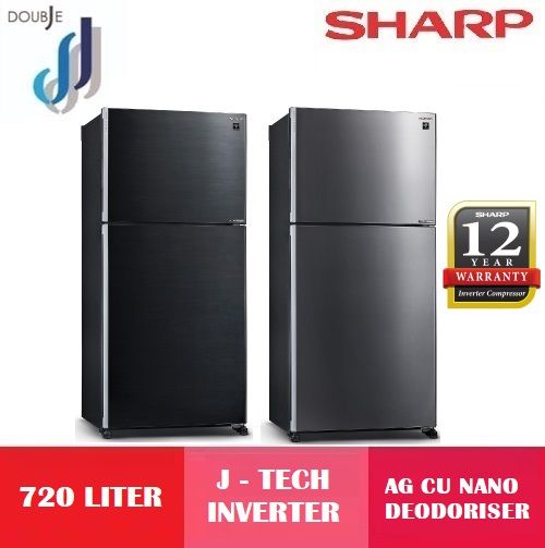 Sharp (720 L) 2 Door Inverter Plasmacluster Refrigerator SJP80MFMS ...