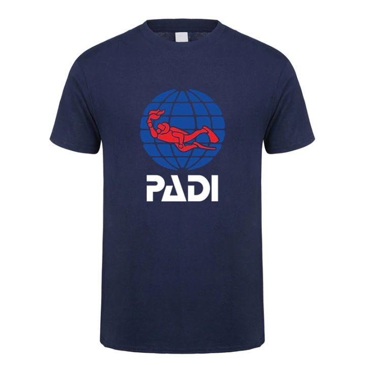 PADI T shirt เสื้อลำลองสำหรับบุรุษฝ้าย scuba driver padi เสื้อยืดฤดู ...