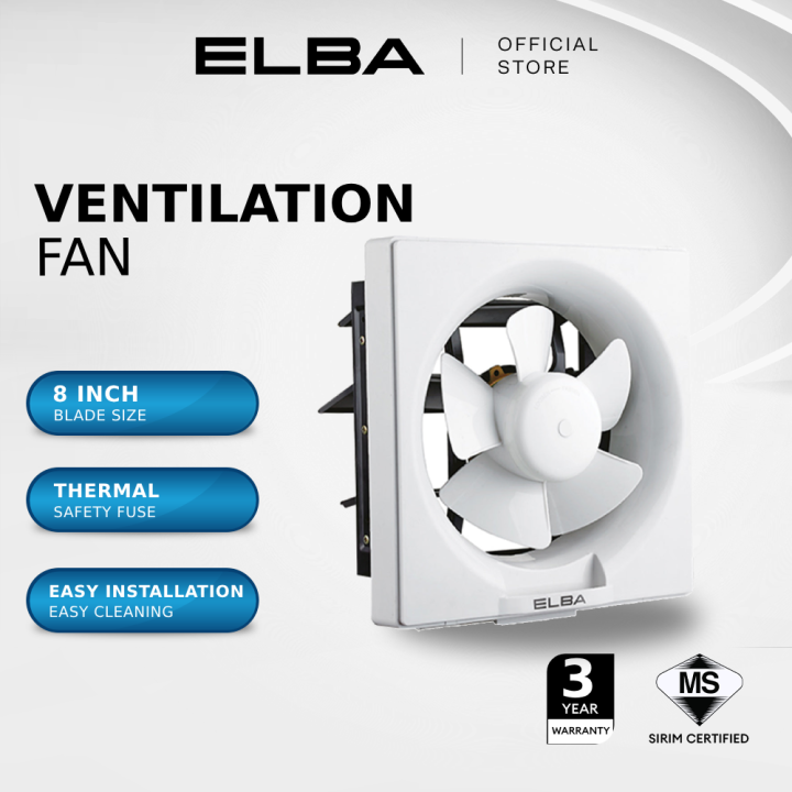 ELBA 8" / 10" Wall Mounted Ventilation Fan EVF-E0805(WH) / EVF-E1005(WH ...