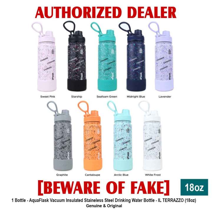 AQUAFLASK 18oz Sweet Pink Starship Seafoam Green Midnight Blue Lavender ...