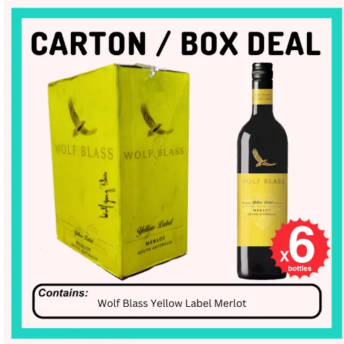 WOLF BLASS YELLOW LABEL MERLOT 6 BTL (CARTON DEAL) WOLFBLASS | Lazada