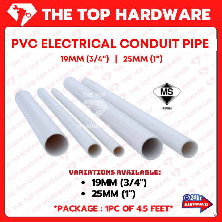 *THETOPHARDWARE* PVC ELECTRICAL CONDUIT PIPE 4.5 FEET 19MM 3/4 INCH ...