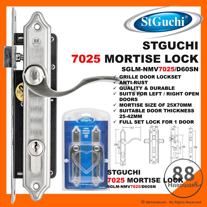 ST GUCHI 7025 mortise lock / grill lock grill door lock set door lock ...