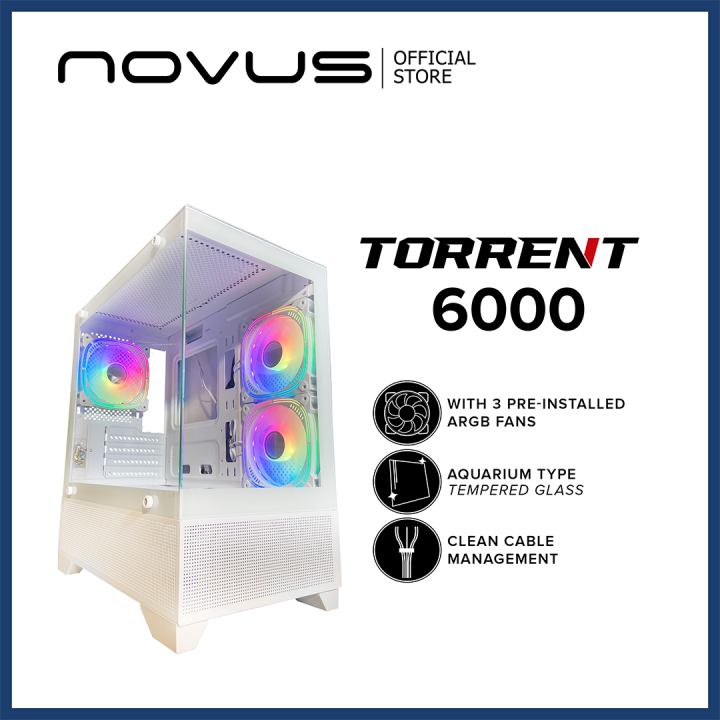 NOVUS TORRENT 6000(TEMPERED GLASS - WHITE) PC CASE | Lazada PH