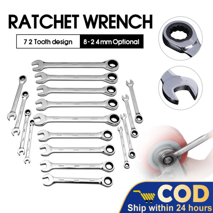 Professional Rachet Combination Wrench Steel Chromium Vanadium Open end ...
