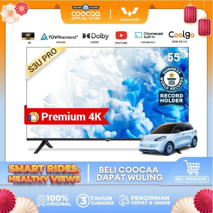 COOCAA 55 inch Smart TV-4K UHD-Dolby Audio (Coocaa 55S3UPRO) | Lazada ...