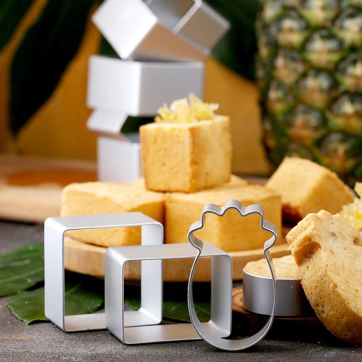 11pcs/set Heart Oval Pineapple Pie Square Stainless Steel Sugarcraft ...