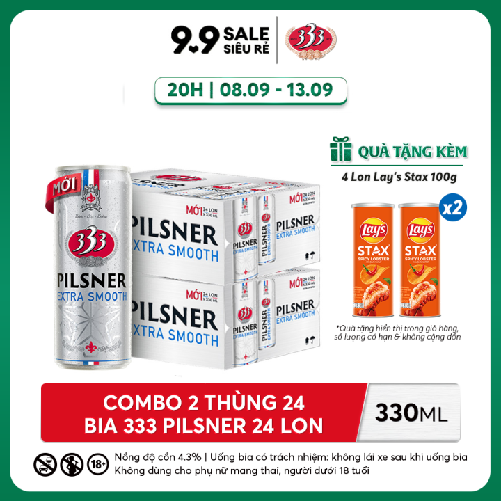 Combo 2 thùng 24 Bia 333 Pilsner x 24 lon | Lazada.vn
