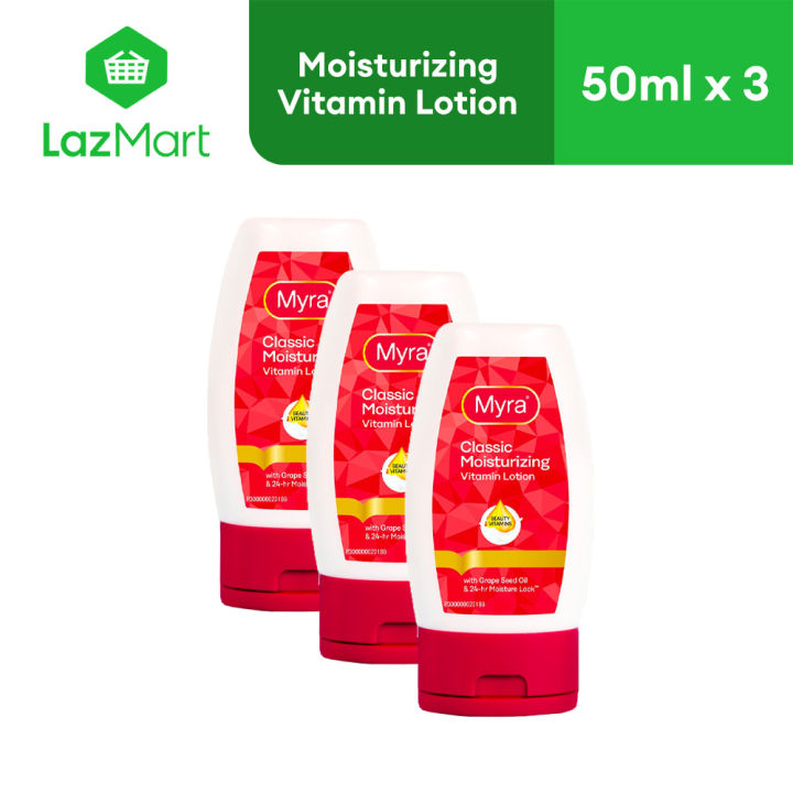 Myra Classic Moisturizing Vitamin Lotion 50 ml pack of 3 | Lazada PH