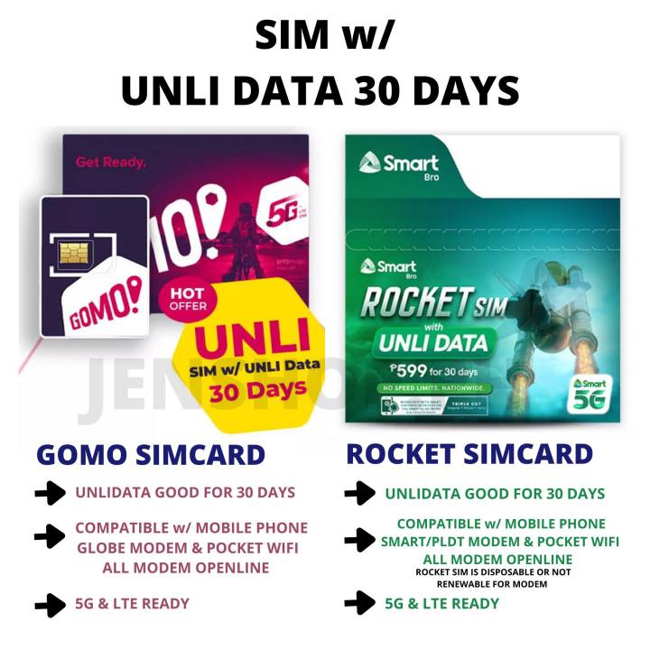 Rocket Sim Unli Data 30 Days & GOMO Sim Unli | Lazada PH
