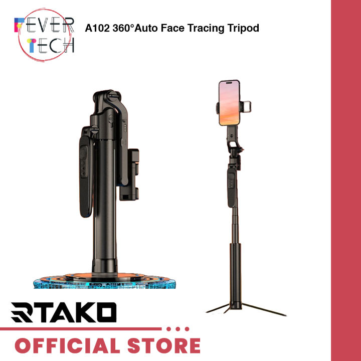 RTAKO A102 360°Auto Face Tracing Tripod: Intelligent AI Chip Real-Time Lock-on Shooting, Multi ...