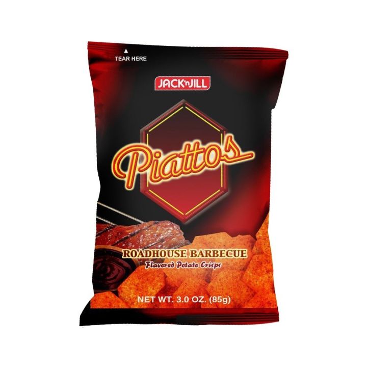 Piattos Roadhouse Barbecue Flavored Potato Crisps 83g | Lazada PH