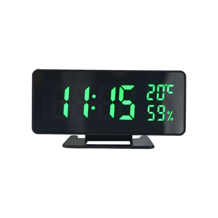 USB Plug-in Digital Alarm Clock with Temperature Humidity 3 Alarms ...