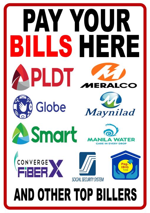 PAY YOUR BILLS HERE LAMINATED SIGNAGE | Lazada PH