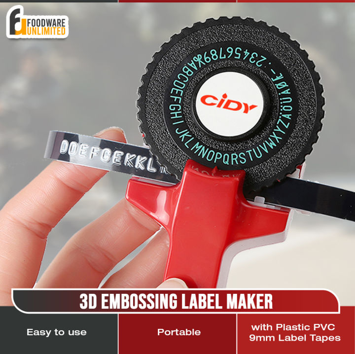 Label Maker DIY 3D Mini Portable Manual Embossing Label Writer ...