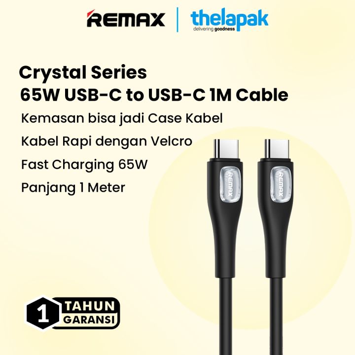 Kabel Type C to Type C 65W Remax RC-C098 Crystal Series Cable Fast Charging Garansi | Lazada ...