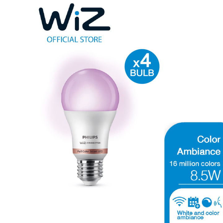 [แพ็ค4]Philips WiZ Color Ambiance bulb - หลอดไฟเปลี่ยนสีอัจฉริยะ ...