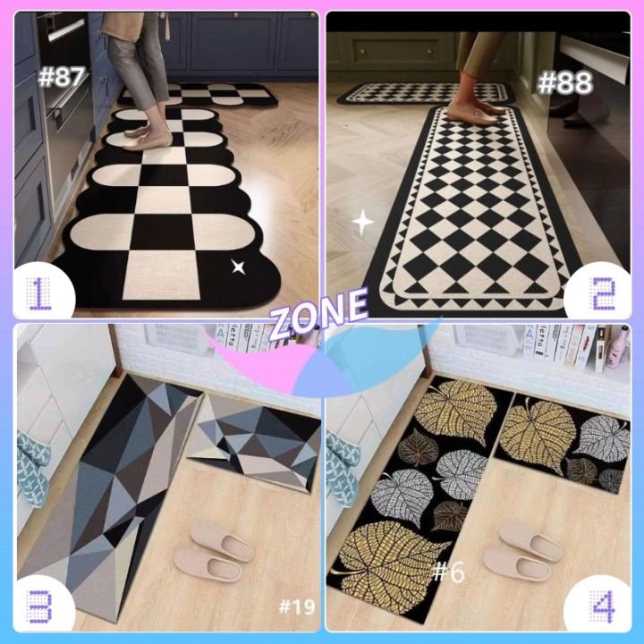 พรม พรมเช็คเท้าสำหรับห้องครัว กันลื่น ซึมซับน้ำดี ชุด 2 ชิ้น/ชุด 40cm*60cm+40*120cm ZONE พรม ...