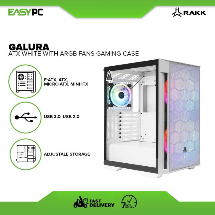 EasyPC | RAKK GALURA ATX Gaming Case with aRGB Fans, RAKK GALURA ATX ...
