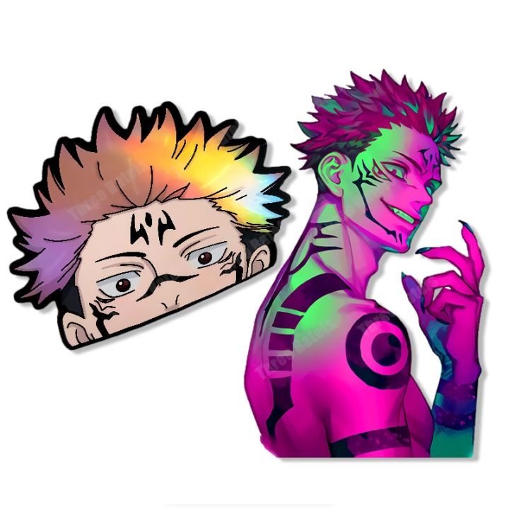 A979 Anime jujutsu Kaisen Sukuna Peeker Cool Removed Colorful Car ...