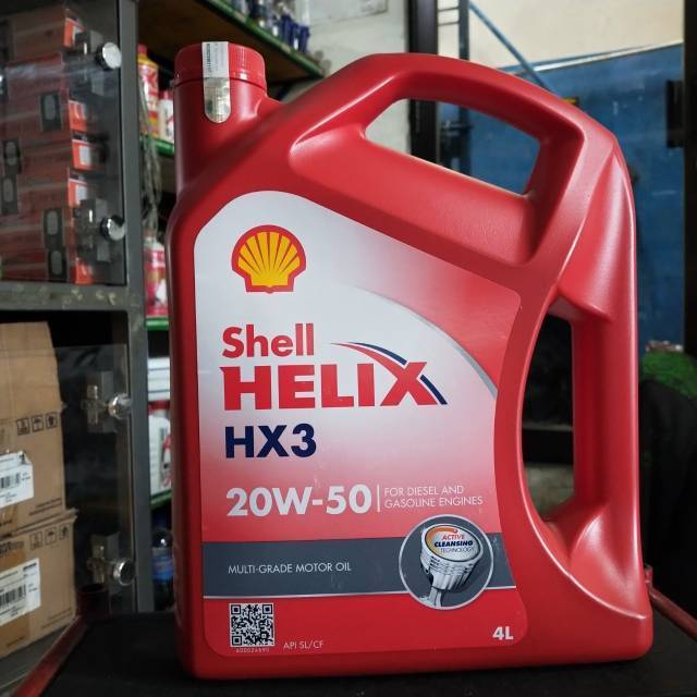 OLI SHELL HELIX HX3 Sae 20W/50 Bensin & Diesel 4L Galon [DIJAMIN ...