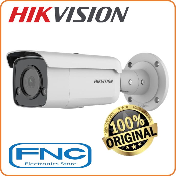 HIKVISION DS-2CD2T47G2-L Network 4MP Fixed 4mm Lens H.265+ True WDR ColorVu Bullet Network ...