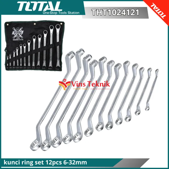 offset ring spanner set kunci ring set 12pcs 6-32mm TOTAL THT1024121 | Lazada Indonesia