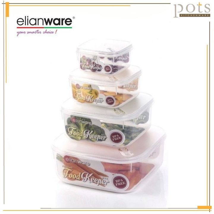 Elianware BPA Free Freezer Safe Microwavable Airtight Transparent ...
