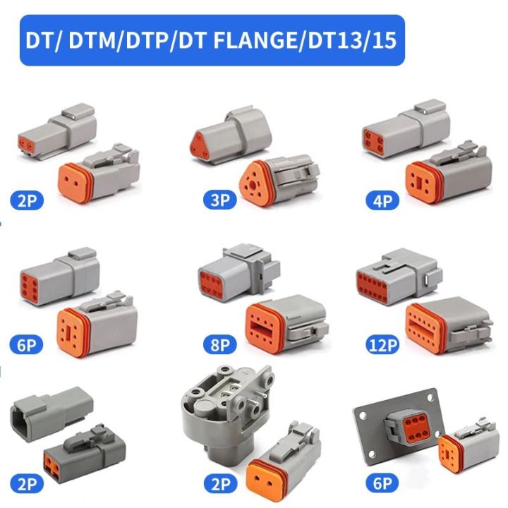 5/10/100 Sets DEUTSCH Connector DT/DTM/DTP/DT15/DT13 deutch connector male DT06-2S waterproof ...