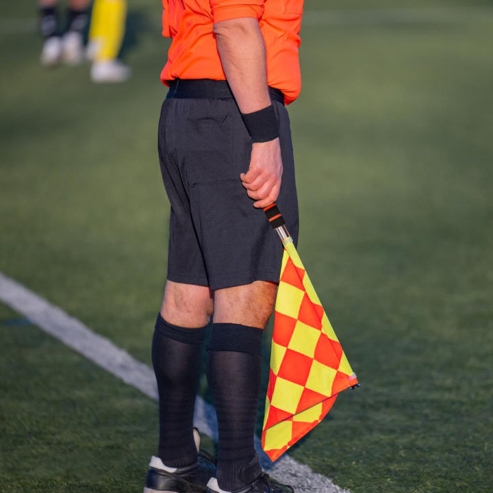 Universal Soccer Referee Flags Classic Red Yellow Checkered Referee ...