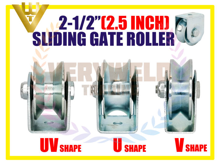 VERYWELD 2.5" RODA BRAKET PAGAR / Gate Roller with Bracket / Pagar Besi ...
