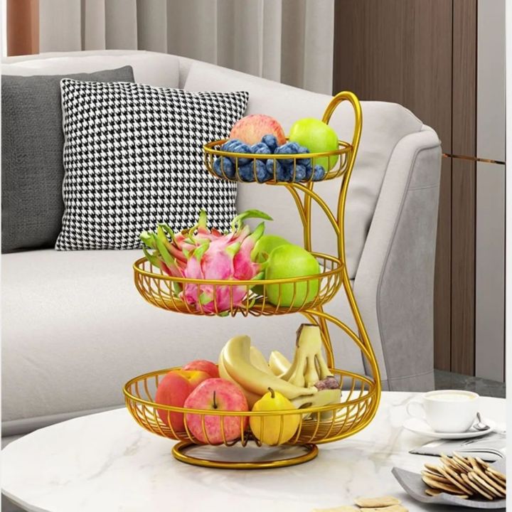 WOWO-Fruit Plate Snack Rack Dining Table Storage Rack Living Room ...