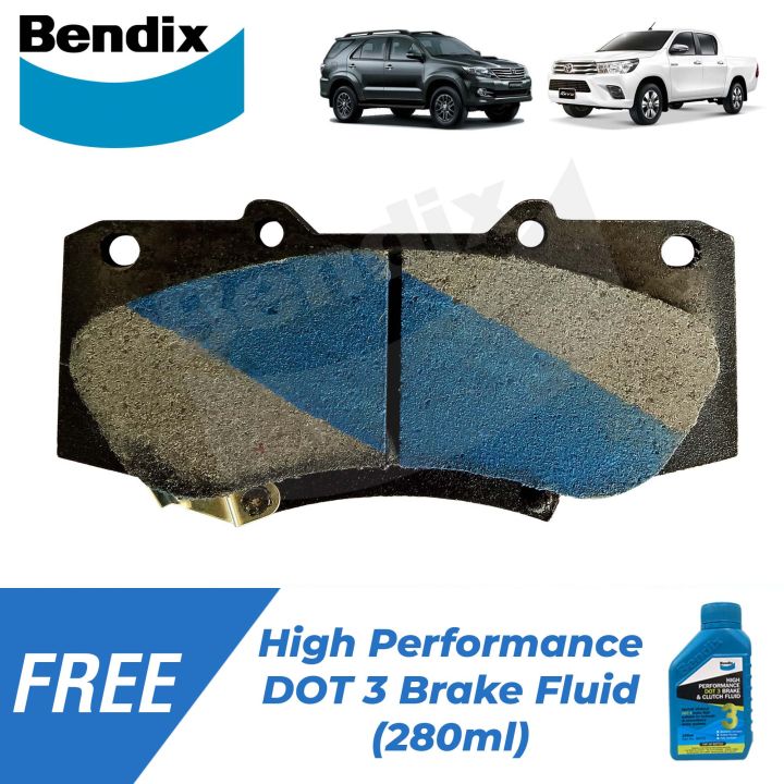 Bendix Brake Pads GCT DB2221 Front Set for Toyota Fortuner and Hi-Lux ...