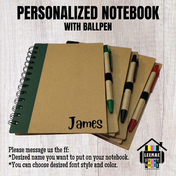 Personalized Kraft Notebook With Ballpen - WITH NAME (Message us your ...