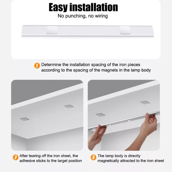 Led Night Light 3-Color Dimming Wireless Motion Sensor Cabinet Light ...