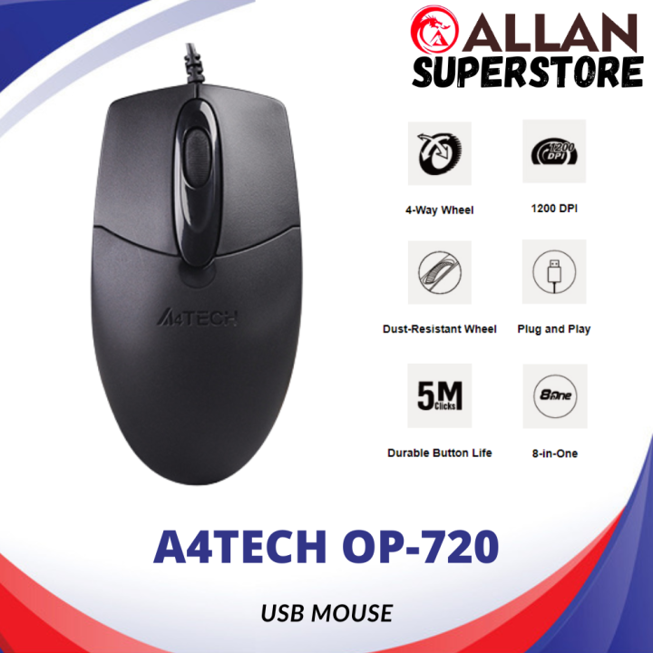 A4tech OP-330 | OP720 USB Wired Mouse / USB Mouse / Allan Superstore ...