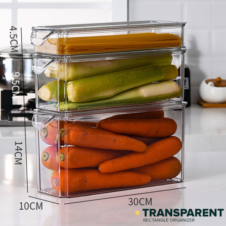 Locaupin Pantry Keeper Rectangular Shaped Stackable Food Storage Fridge ...