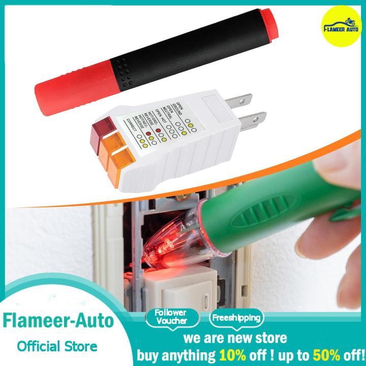 Flameer Electrical Outlet Tester Conductivity Test Pen Test Kit for ...
