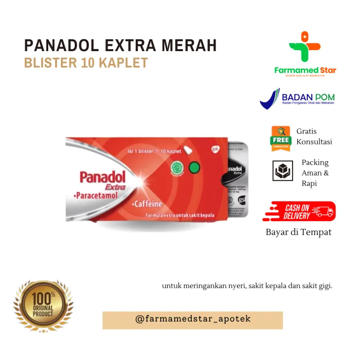 PANADOL EXTRA MERAH blister 10 kaplet | Lazada Indonesia