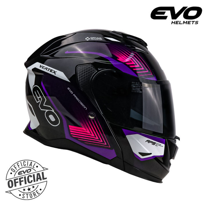 EVO VXR-5000 Vertex Full Face Dual Visor Helmet With Free Clear Lens ...