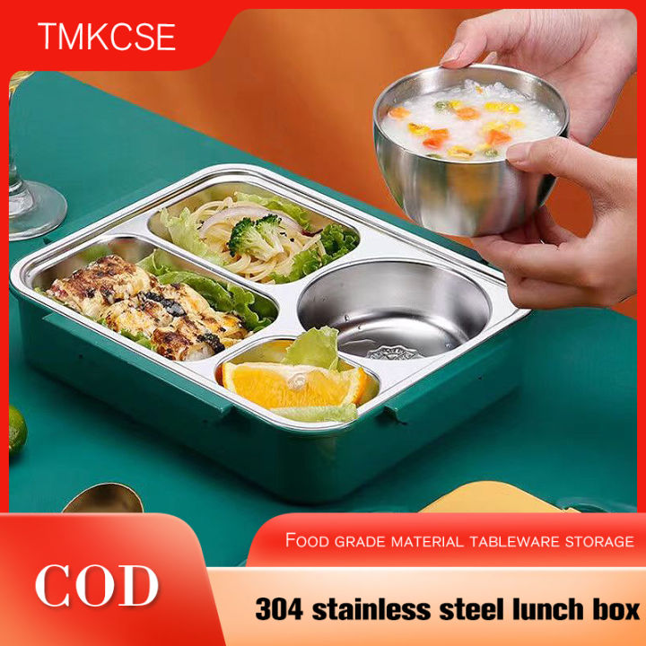 304 stainless steel microwave lunch box Double-layer lunch box Office ...