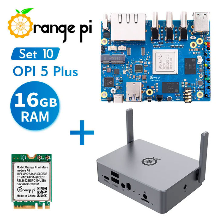 Orange Pi 5 Plus 16G WiFi Module 5V4A Type-C Power Supply,DDR4 Rockchip ...