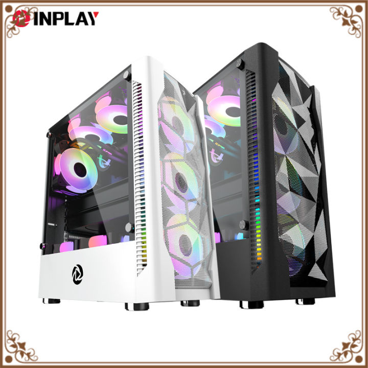 Inplay Meteor 03 Mid Tower Case Tempered Glass Gaming Computer Case ATX ...