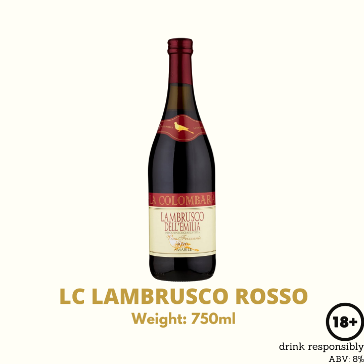 La Colombara Lambrusco Rosso | Italian Sparkling RED Wine | 750ml ...