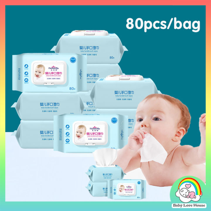 Ready Stock Baby Wet Wipes (80pcs per pack) - (Non Alcohol) wet tissue ...