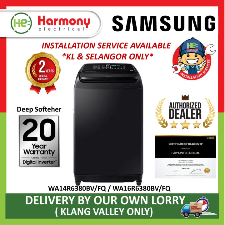 SAMSUNG 16kg Top Load Washing Machine WA16R6380BV/FQ Washer Mesin Basuh ...