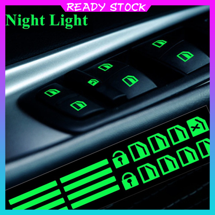 Car Window Luminous Sticker Button Door Night Safety Fluorescent Decals ...