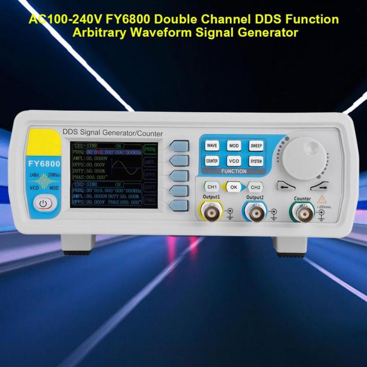 AC100-240V FY6800 Double Channel DDS Function Arbitrary Waveform Signal Generator | Lazada.co.th