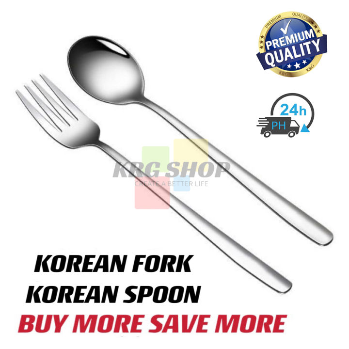 6pcs Spoon and Fork Set Gold Stainless Steel Dinnerware Korean Spoon ...